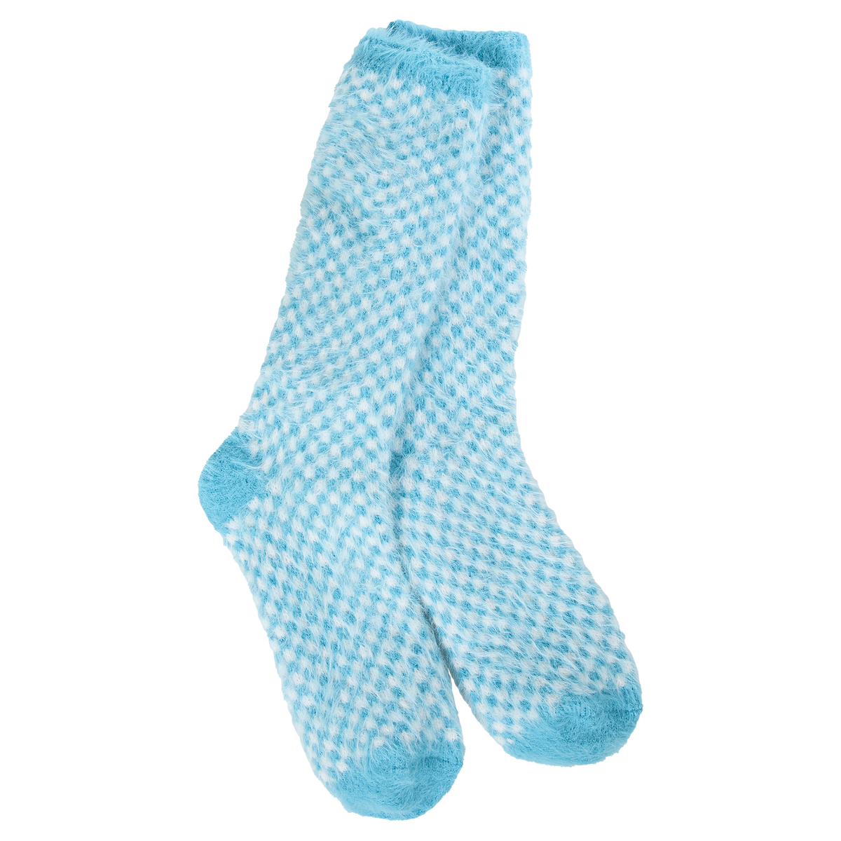Holiday Winter Blue Check Crew | Soft Blue Checkered Socks | World's ...